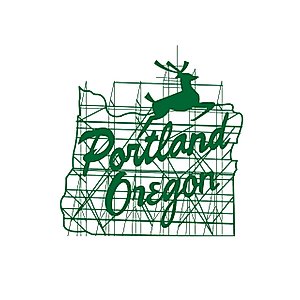 Tea Towel | Famous Portland Oregon PDX Stag Sign | Pacific Northwest | PNW | Oregonian Souvenir Gift
