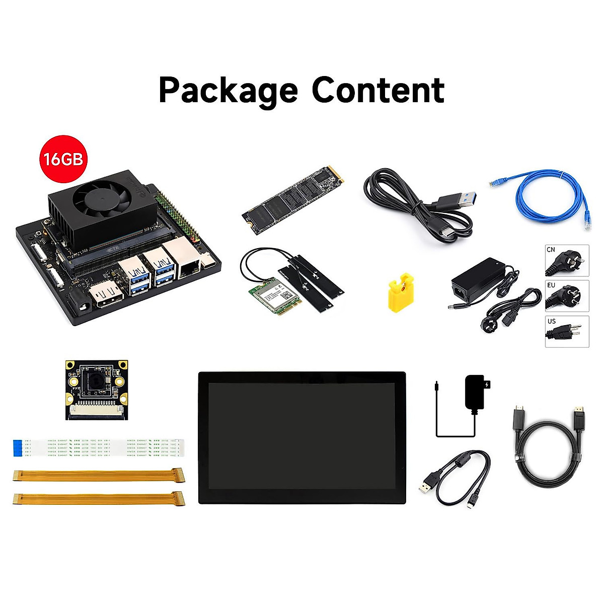 Waveshare Jetson Orin NX AI Development Kit for Embedded and Edge Systems, with 16GB Memory Jetson Orin NX Module Kit B