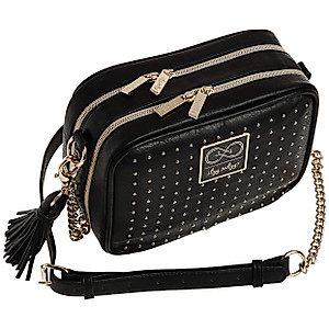 Chelsea + Cole for Itzy Ritzy Crossbody Diaper Bag - Includes 6 Pockets, Changing Pad & Tassel; Black with Sweetheart Print