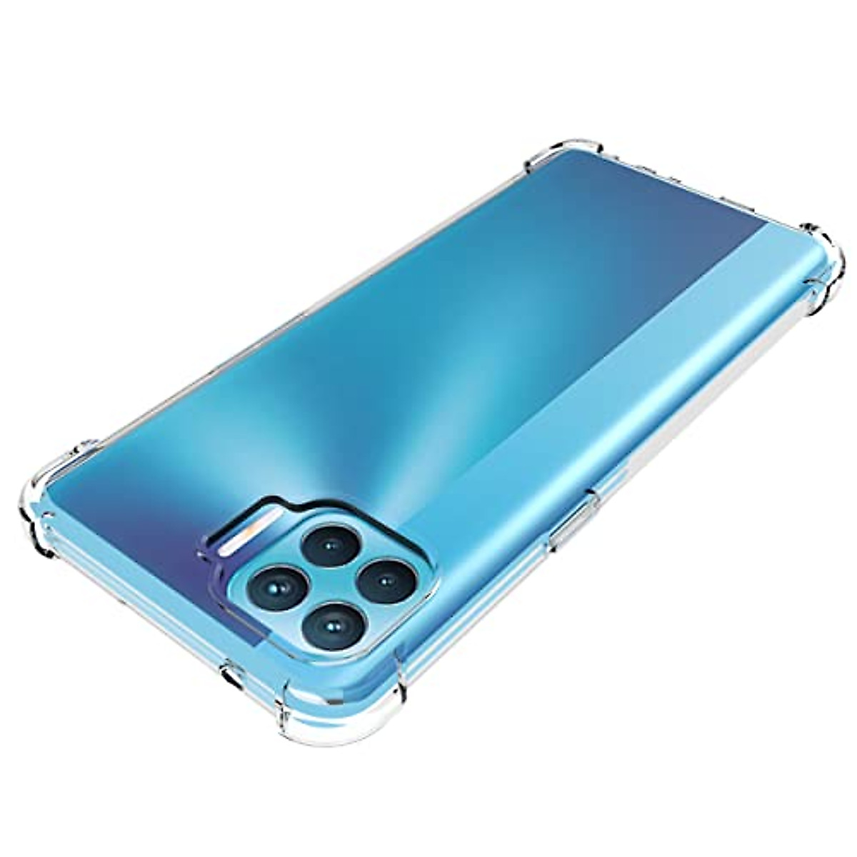 USTIYA Case for Oppo A93 4G y Oppo F17 Pro y Reno 4 Lite / 4F Clear TPU Four Corners Protective Cover Transparent Soft funda