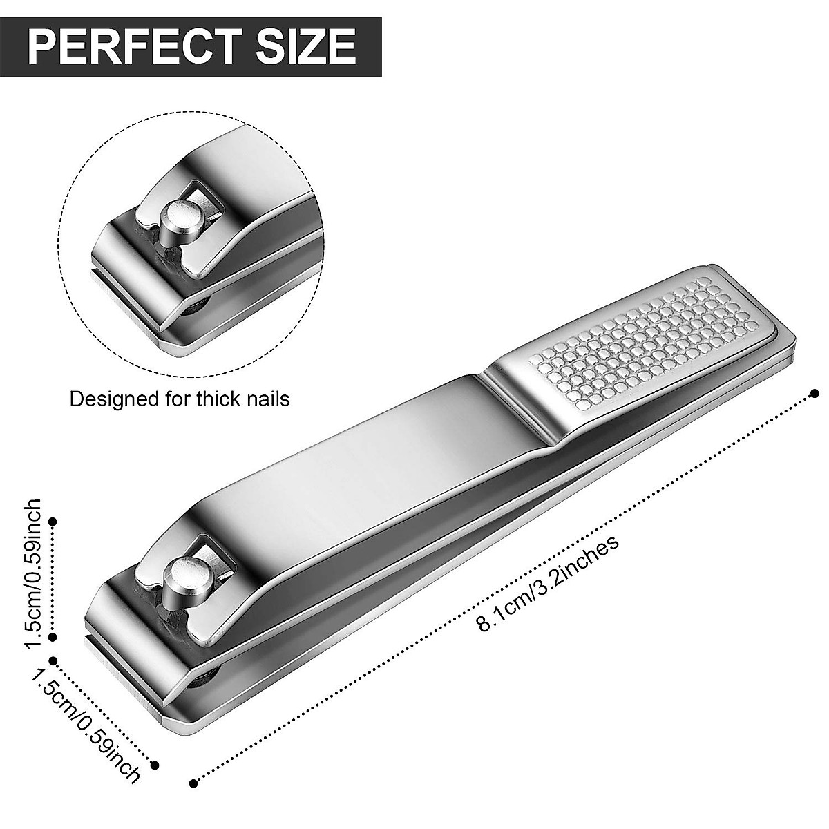 6 Pieces Large Toenails Clippers Straight Edge Toenails Clippers Stainless Steel Nails Cutters for Men Women Thick Nails