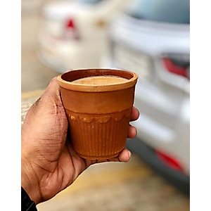 Odishabazaar Terracotta(Real Mitti) Baked Kullad - Set Of 6 using for Tea And Coffee 100/120ml