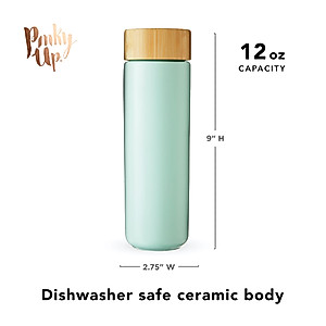 Pinky Up Tatyana Tea Infuser Mug - Ceramic Tea Mug with Infuser and Lid - Bamboo, Stainless Steel, Ceramic 12oz Turquoise Set of 1