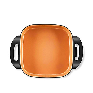 Electric Ceramic Titanium Skillet Jumbo,Deep Dish with Tempered Glass Vented Lid, Non-stick Coating,Convenient Easy Clean Up,12”x 12”