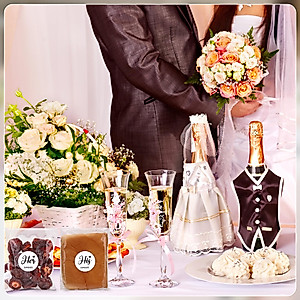 AIOMOB 100 Set His Her Favorite Stickers Candy Bags Wedding Favor Stickers 4x6 Inches Self Sealing Cellophane Bags for Wedding Favor Labels Guest Welcome Bag Stuffers Bulk