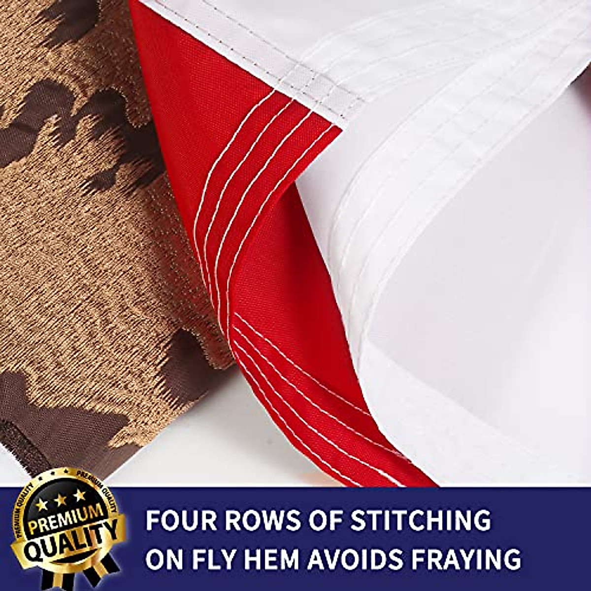 XIFAN Premium California State Flag 4x6 - Embroidered Heavy Duty 300D Nylon Strongest Longest Lasting - CA Republic Bear Flag Outdoor - Vibrant Print Waterproof