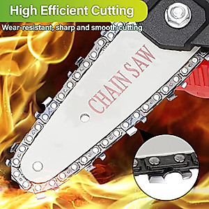 Mini Chainsaw Cordless 4-Inch Electric Power Chain Saws One-Hand Handheld Portable Chainsaws for Tree Branch Wood Cutting
