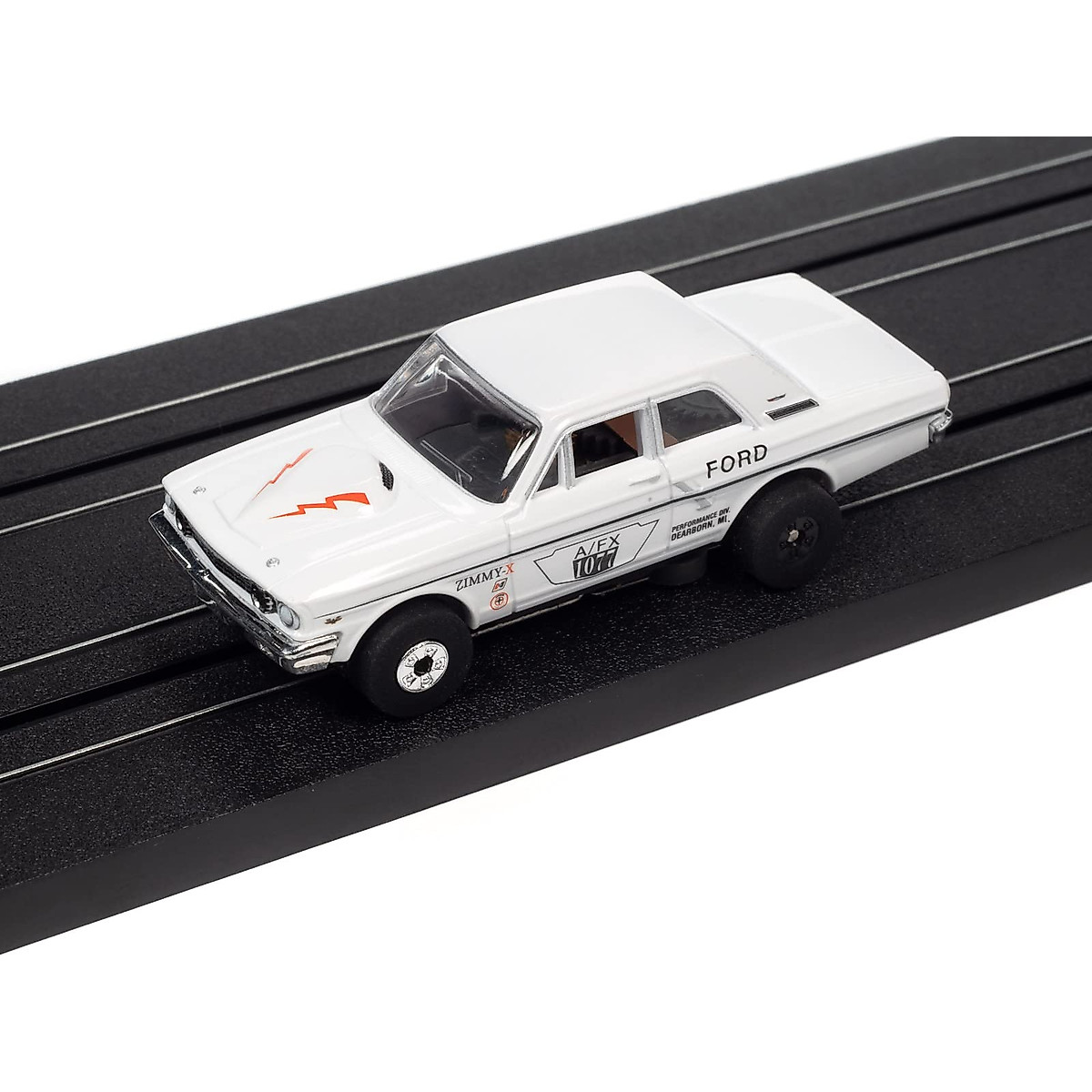 Auto World Thunderjet Cars N Coffee 1964 Ford Thunderbolt (White) HO Scale Slot Car