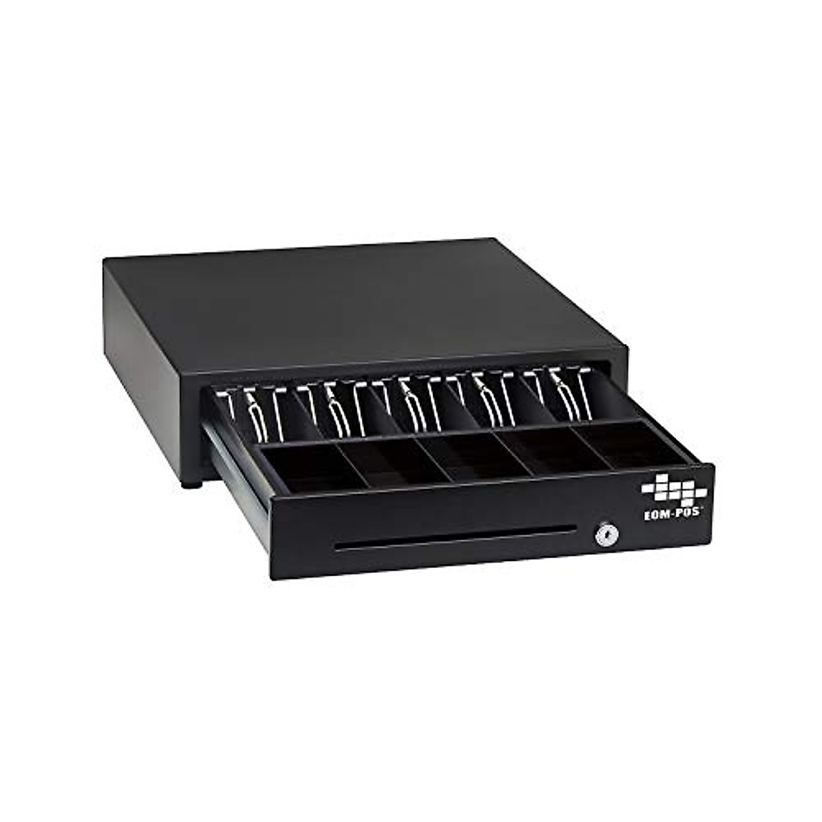 EOM-POS Cash Register Money Drawer. Compatible with Square [Receipt Printer Required]. Includes Built in Cable to Connect to Receipt Printer. (Printer Driven)