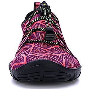 Bohuma Water Shoes,Aqua Shoes Quick-Dry Slip on Sport Swim Beach Surfing for Men Women,SX99619 Purple/Rosered 38