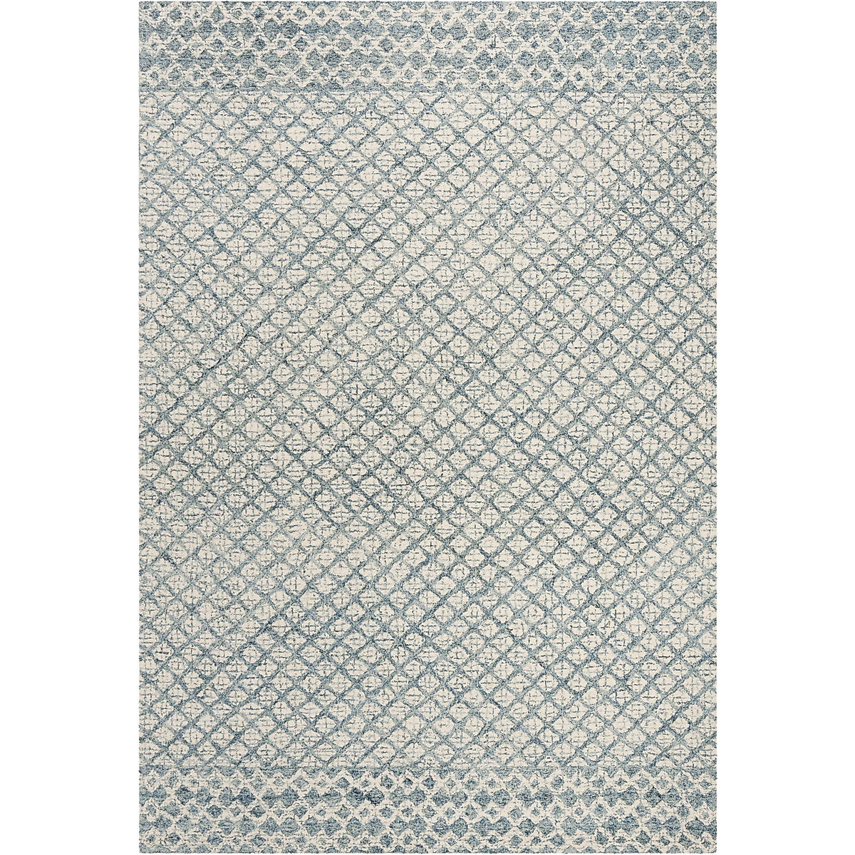 SAFAVIEH Abstract Collection Area Rug - 6' x 9', Blue & Ivory, Handmade Wool, Ideal for High Traffic Areas in Living Room, Bedroom (ABT203A)