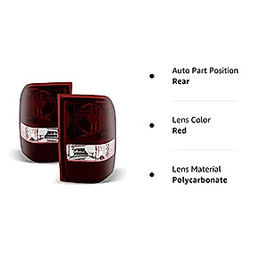 ACANII - For 2001-2011 Ford Ranger Red Smoke Tail Lights Brake Lamps Left+Right Aftermarket