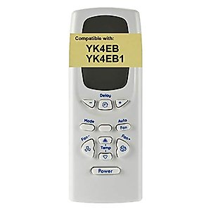 Replacement for GE Air Conditioner Remote Control YK4EB1 Works for AEZ10AP AEZ10APH1 AEZ10AQ AEZ10AQH1 AEZ10AQH2 AEZ10AQQ1 AEZ10AQQ2 AEZ10AT AEZ10ATL1 AEZ12AP AEZ12APW1 AEZ12AQ AEZ12AQL1