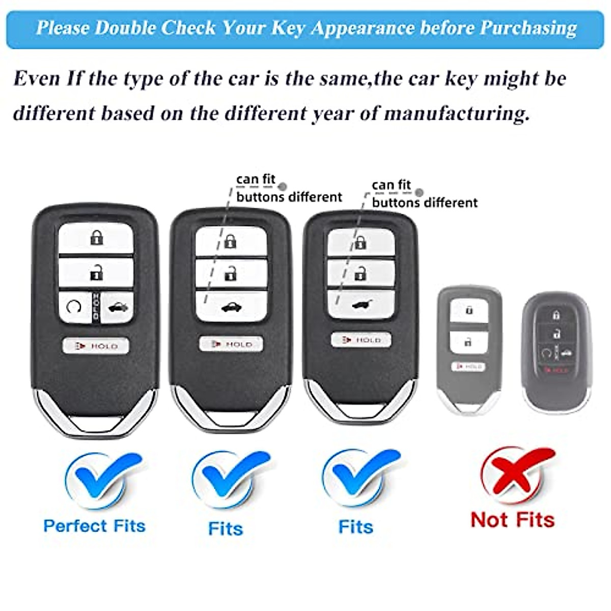 FONNUY for Honda Key Fob Cover,Black Leopard Beaded Key Holder Fits for Honda Accord Civic Cr-V Hr-V Fit Odyssey Jed Crosstour Crider Smart Key Accessaries Set