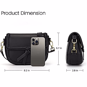 Jackie&Jill Small Crossbody Bags for Women,Soft Leather Women's Shoulder Handbags, Cute Designer Purses with 2 Size Straps. (Black)