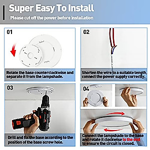 Eyesgood LED Ceiling Light Fixture Flush Mount 12 Inch 28W Lamparas de Techo Flat Bedroom Lights for Ceiling 6000K Round Ceiling Lamp Lighting for Bathroom Kitchen Basement