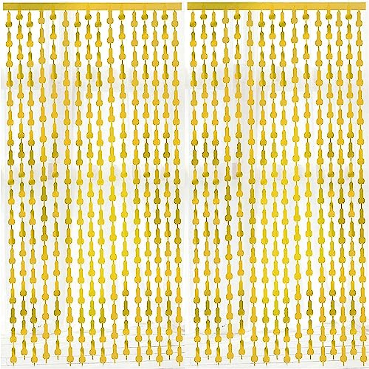 3 PCS Bachelorette Party Decorations Gold Fringe Curtains Photo Backdrop for Wedding Bachelorette Hen Party (Golden)