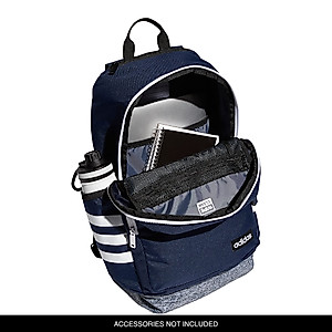 adidas Unisex Classic 3-Stripe Durable Backpack Student Athletic Sport Laptop Book Bag, Collegiate Navy/Jersey Onix Grey/White/4.0, One Size