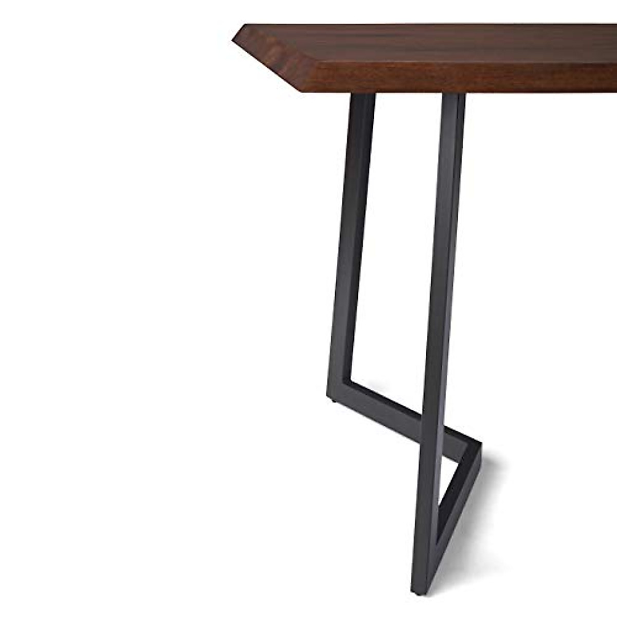 SIMPLIHOME Watkins SOLID MANGO WOOD 72 inch x 36 inch Rectangle Industrial Contemporary Dining Table with Inverted Metal Base in Dark Brown, for the Dining Room and Kitchen, Industrial Contemporary