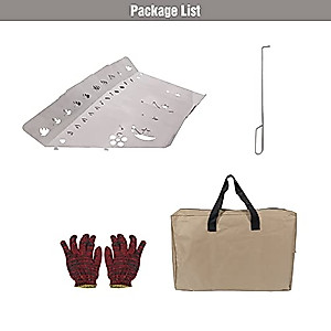 Lineslife Portable Collapsible Fire Pit for Camping, Stainless Steel Assemblable Firepits for Outside Wood Burning for Backyard, Patio, Garden