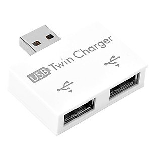 Bewinner USB2.0 Hub, Aluminum Alloy + PC Small/Portable/Rugged//Transparent Connection Adapter Converter Separator with Two USB Ports-Connected