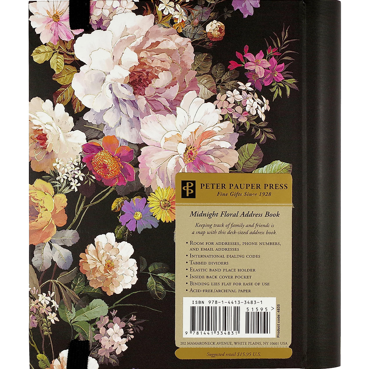Midnight Floral Large Address Book