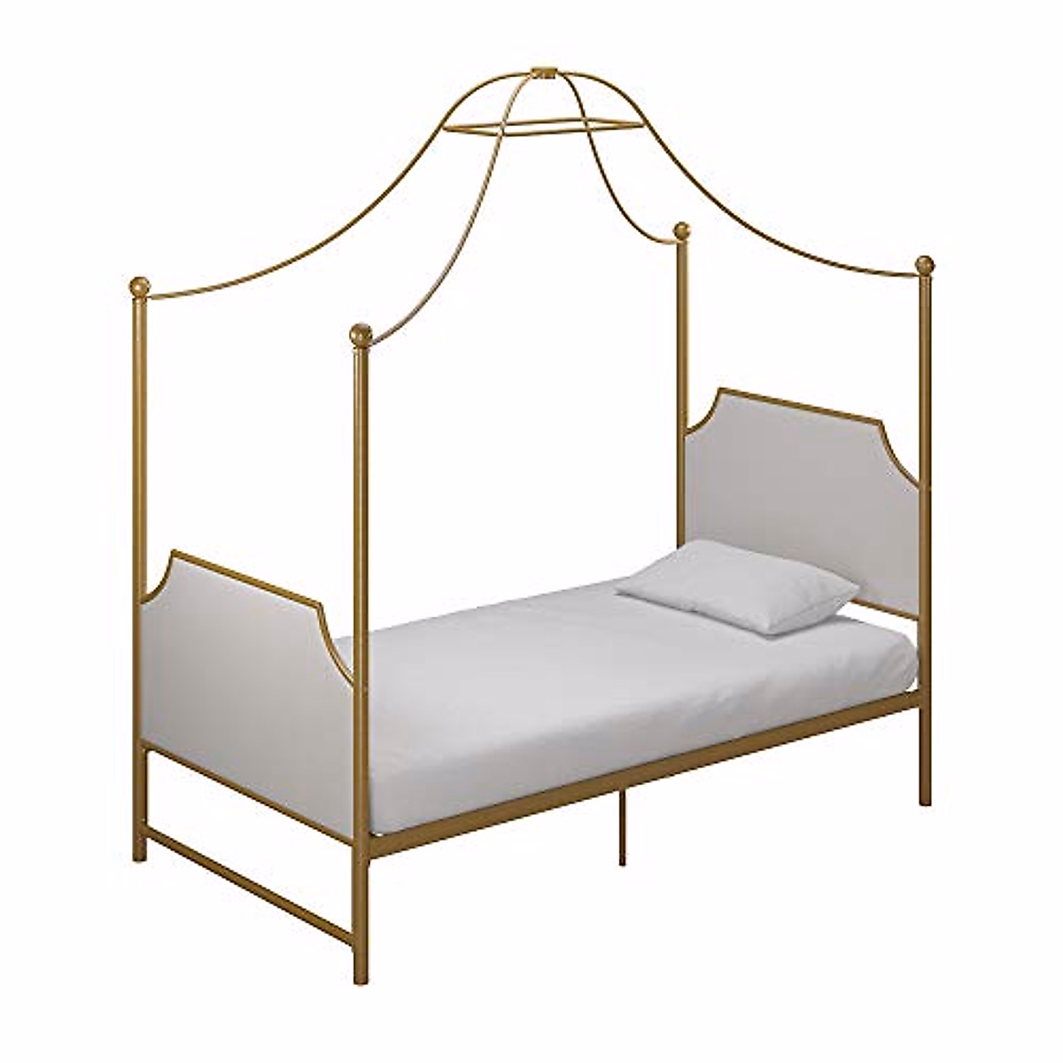 Little Seeds Monarch Hill Clementine Canopy Bed, Twin Size Frame, Gold