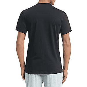 Calvin Klein mens 100% Cotton T-Shirt Packs 5 BLACK- SHORT SLEEVE SLIM FIT CREWNECK L
