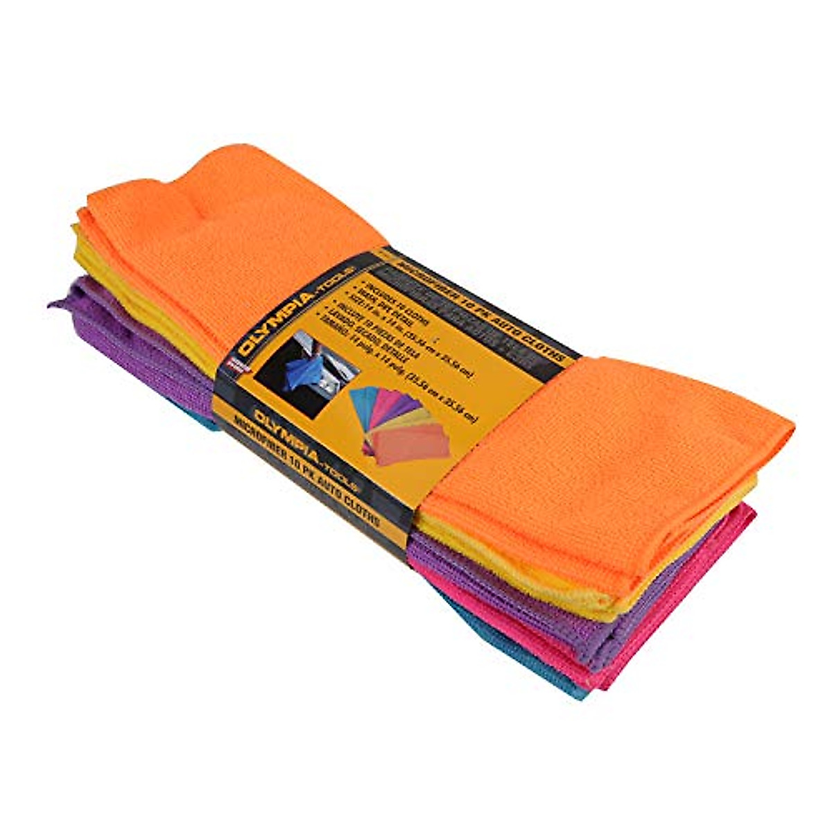Olympia Tools Microfiber 10 Pk Auto Cloths, 87-222
