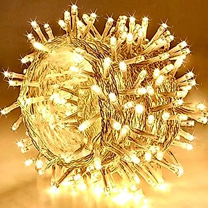 YIQU Extendable 82FT 200 LED String Lights Indoor/Outdoor, Warm White Christmas Lights with 8 Lighting Modes, Plug in Fairy String Lights for Bedroom Party Wedding Decorations Garden Xmas Tree