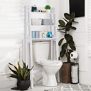 ZENY 3-Tier Over-The-Toilet Space Saver Organizer Rack, Over The Toilet Storage, Freestanding above Toilet Stand for Bathroom, Restroom, Laundry, White
