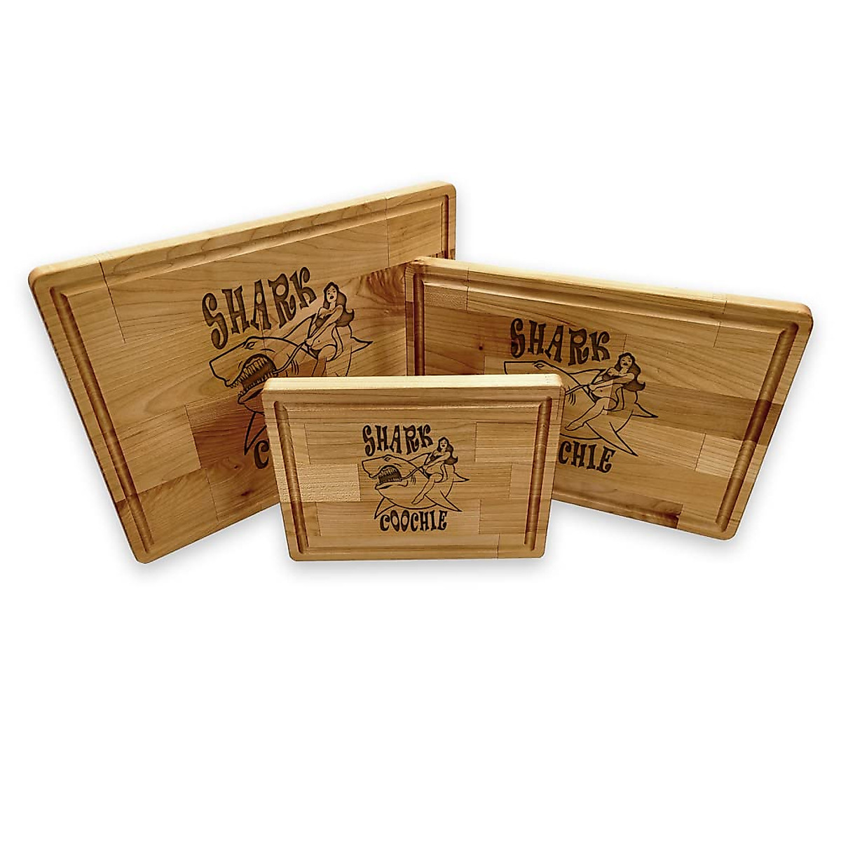 Shark Coochie Board Funny Maple Charcuterie Board - Multiple Designs and Personalization options