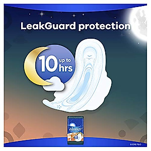 Always Ultra Thin Feminine Pads for Women with Wings, Size 4, Overnight Absorbency, Unscented, 28 Count (Pack of 1)