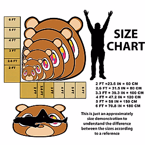 Rugendary Graduation Bear Rug LGBTQ Decorations Bear Head Shaped Carpet Hip Hop Lover Gift Mat Popular Music Room Decor Very Soft Thick Rug (Economic Quality, 2x2 ft.)