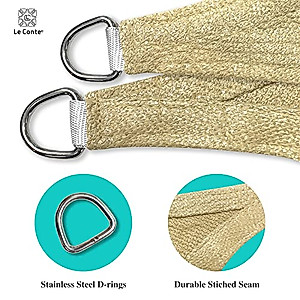 Le Conte Sun Shade Sail 10'x10' Square Canopy Sun Shade UV Block for Patio Backyard Lawn Garden Outdoor Activities,Navy Blue