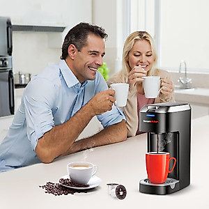 Bonsenkitchen Single Serve Coffee Maker, Coffee Brewer for K Cup Capsule, Fast Brewing Coffee Machine, 6 to 12oz Brew Sizes, Space Saving Design