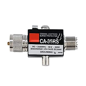 Hilitand UHF/UHF Coaxial Arrester Protector,200w Coaxial Lightning Surge Protector,Lightning Arrestor to Protect Transceiver,Receiver1/4 wavelength Short Circuit,Low Loss,VSWR