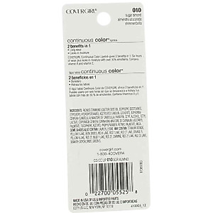CoverGirl Continuous Color Lipstick, Sugar Almond [010], 0.13 oz (Pack of 3)