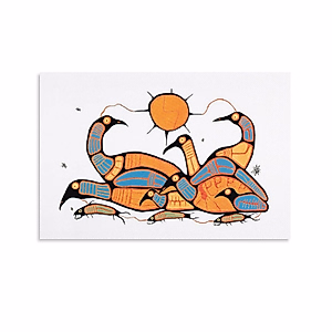 Loon Family by Norval Morrisseau Prints Poster Wall Art Picture Painting Poster Canvas Print Posters Artworks Bedroom Living Room Decor 12x18inch(30x45cm)