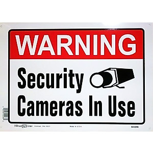 Hillman 843296 Security Cameras in Use Sign, 10 in. x 14 in. (2 Pack)2