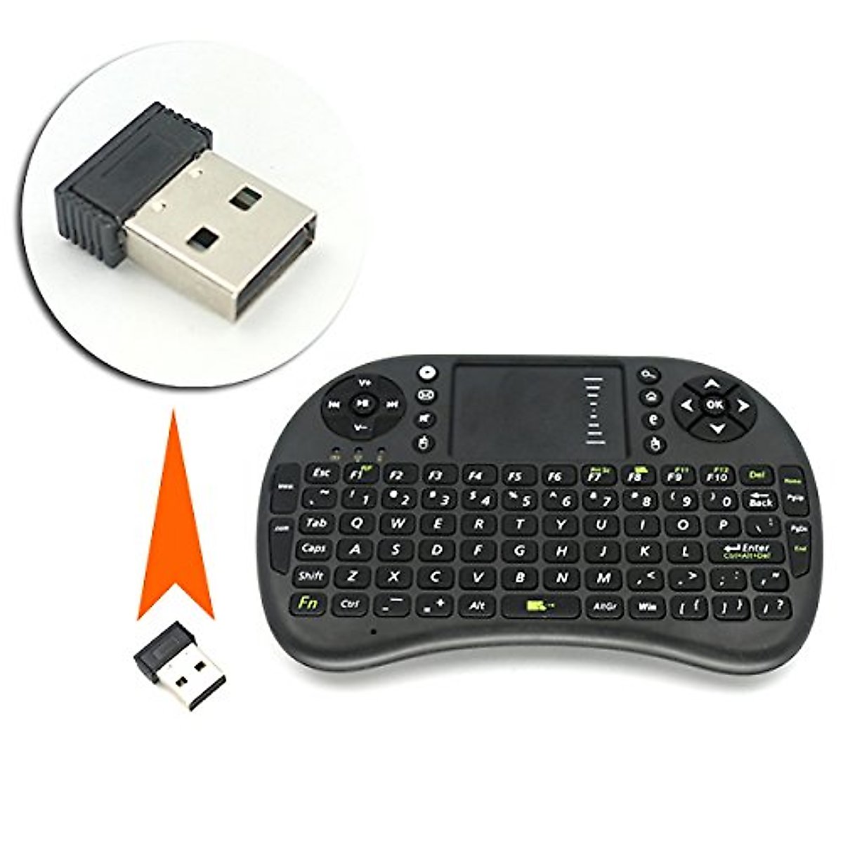 Mini Wireless Keyboard - 2.4GHz Controller with Touchpad Mouse Combo by TV xStream, Compatible with Android TV Box, IPTV, HTPC, Smart TV, PC, X-Box,etc.