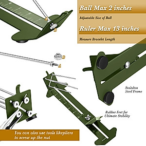 BBTO Paracord Bracelet Kit with Adjustable Length Paracord Jig, Stainless Steel Stitching Set, Army Green