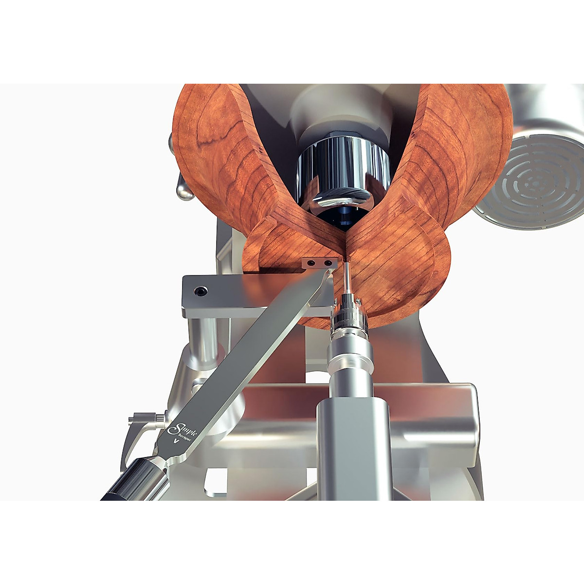 Simple Woodturning Tools Simple Scraper V 12" long angled carbide tool for steep or straight inside walls and bottom finishing, USA Made (Unhandled, Oval Cutter)