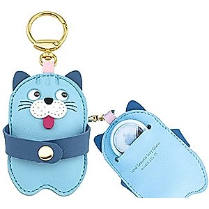 Tomcrazy Cartoon Protective Case for Airtag Sleeve Huawei Tag Keychain Cover Car Keys Ring Storage Pendant Suitable for Travel Bag / Children's School Bag / Briefcase / Suitcase (Blue Cat)