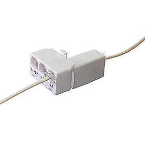 1 Pack, White - 2 Line Phone Splitter - 3 Way Telephone Line Splitter (Line 1, Line 2, and Twin Line) - Dual Line Telephone Splitter with RJ11 Keystone Jack - Phone Line Adapter - 1 Piece, White