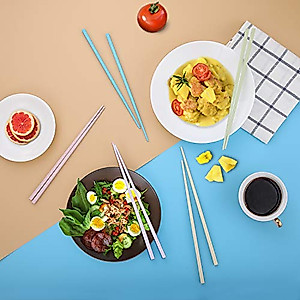 Hiware Reusable Fiberglass Chopsticks Dishwasher Safe, Lightweight, Multicolor - 5 Pairs Gift Set