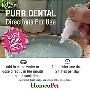 HomeoPet Feline Purr Dental, Safe and Natural Tooth and Dental Care for Cats, Cat Dental Care, 15 Milliliters