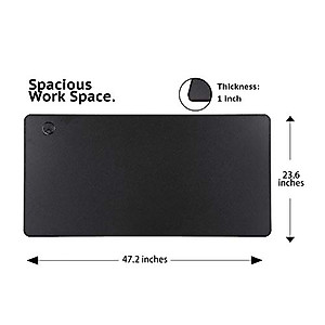 UNICOO Melamine 47.2 x 23.6 Inch Universal Table Top for Standard and Sit to Stand Height Adjustable Home and Office Desk Frames (Tabletop 47.2 - Black)