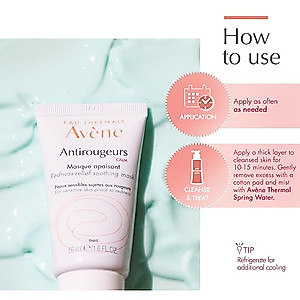 Avene Antirougeurs CALM Soothing Repair Mask, Soothes Redness Prone Skin, Tinted Green, Hypoallergenic, 1.6 Fl Oz (Pack of 1)