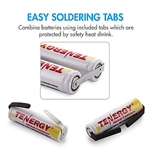 Tenergy Rechargeable 1.2V AA NiCD Battery, 1000mAh High Capacity Batteries Flat Top with Tabs for Shavers, Trimmers, Razors, 24 Pack